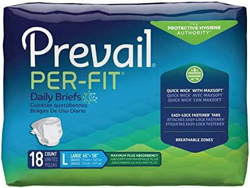 Prevail Per-Fit PF-013 Maximum Absorbency Incontinence Briefs, Large ...