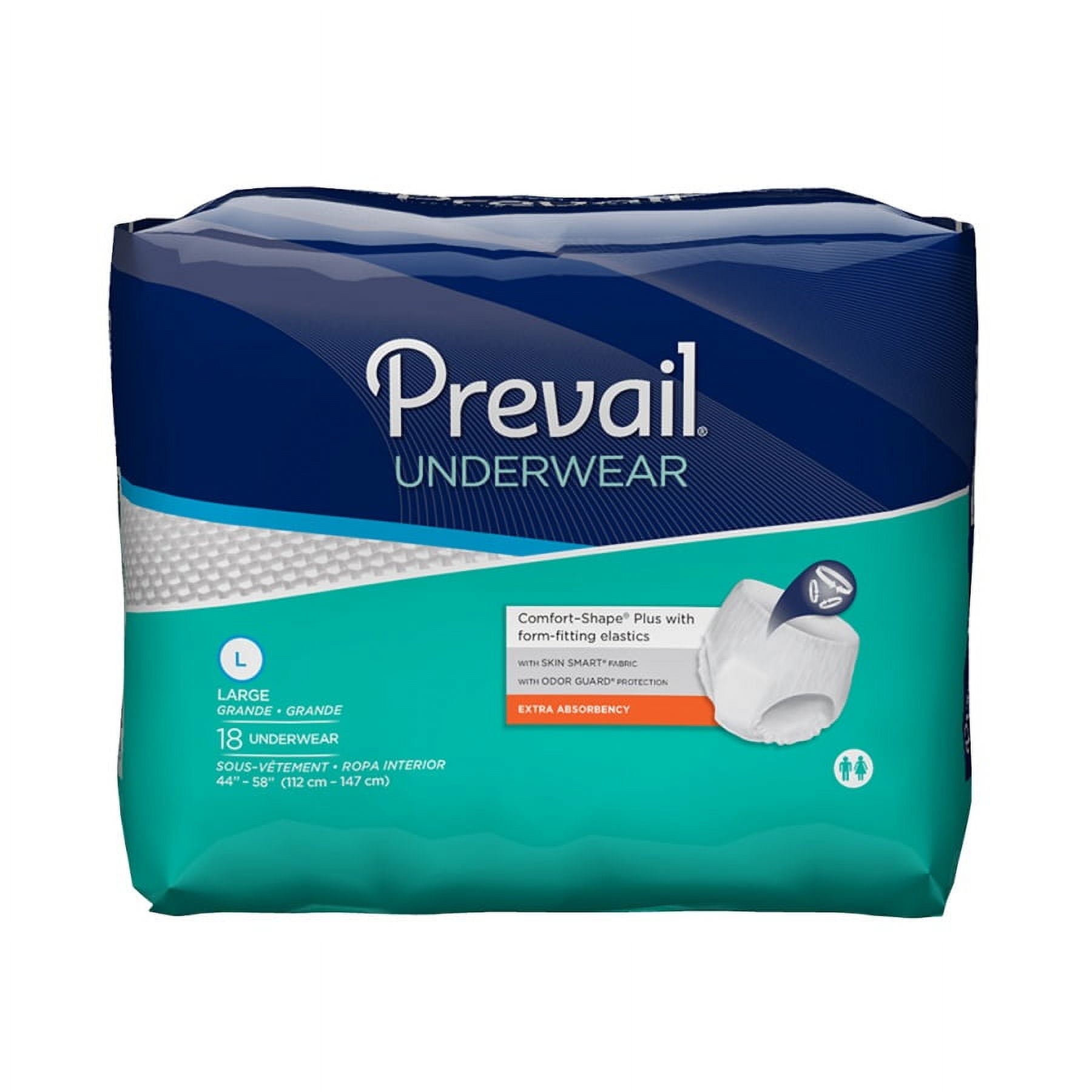 Prevail Protective Underwear ''Large, 44 - 58 , 18 Count'' Bag of 18 ...