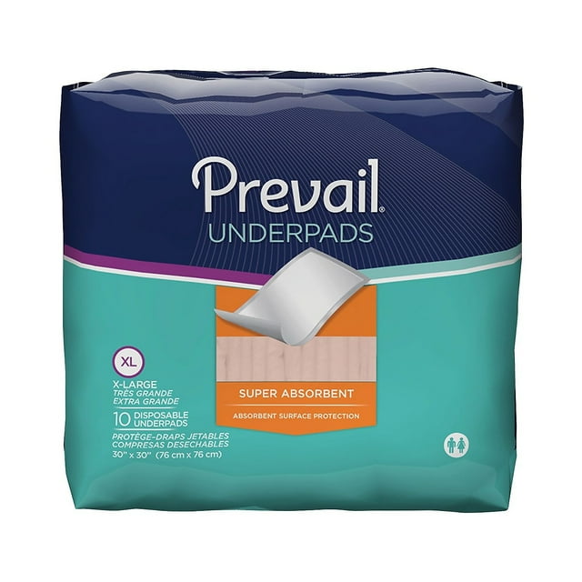Prevail Disposable Adult Incontinence Bed Pads, Super Heavy Absorbency ...