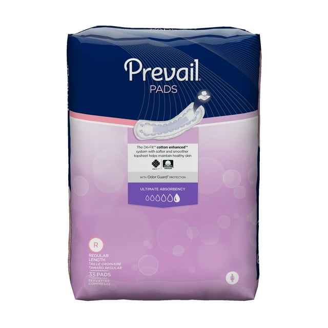 Prevail Ultimate Absorbency Incontinence Bladder Control Pads, Regular ...