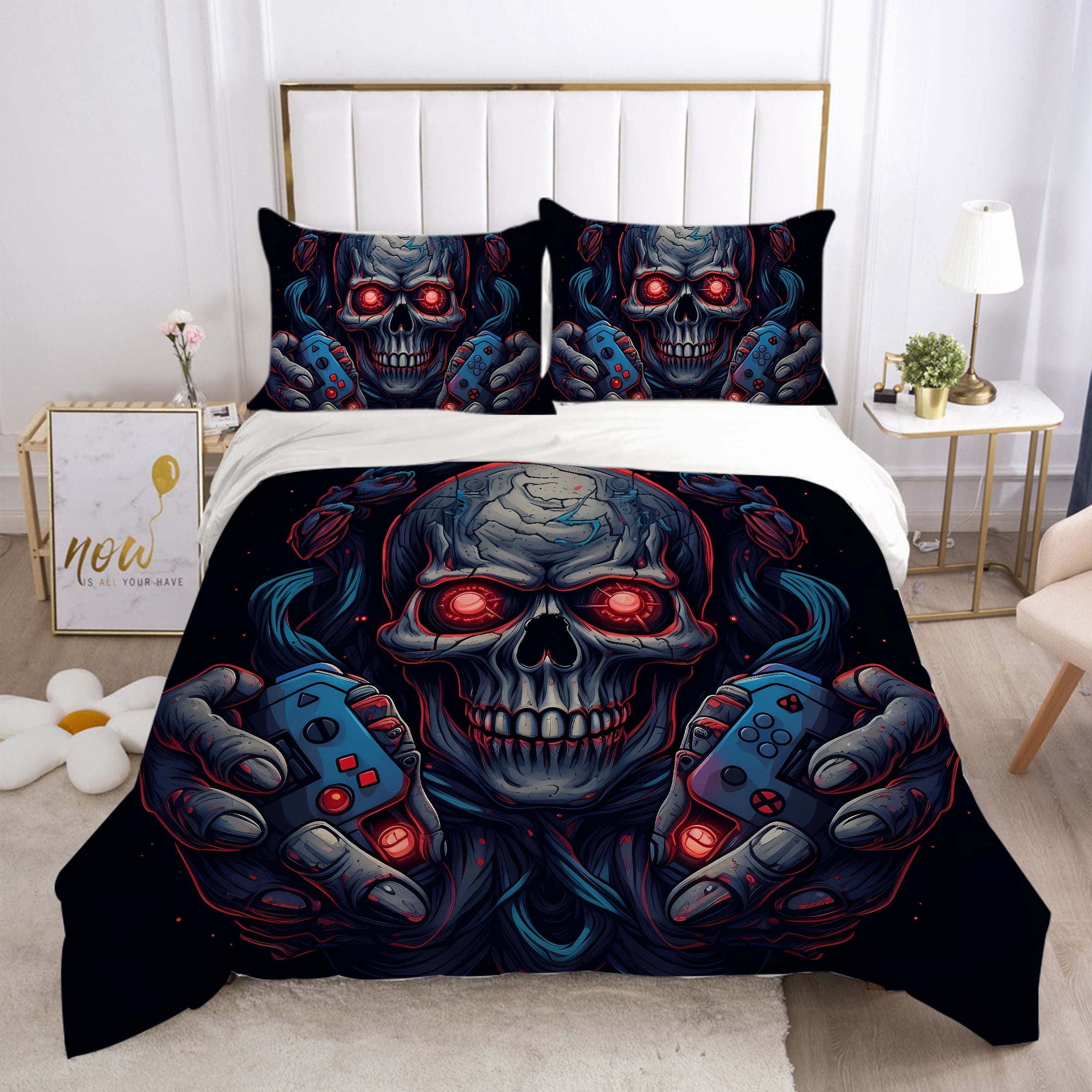Prevalent Bedding Cover Set human skull Printed Duvet Cover Boy Teen ...