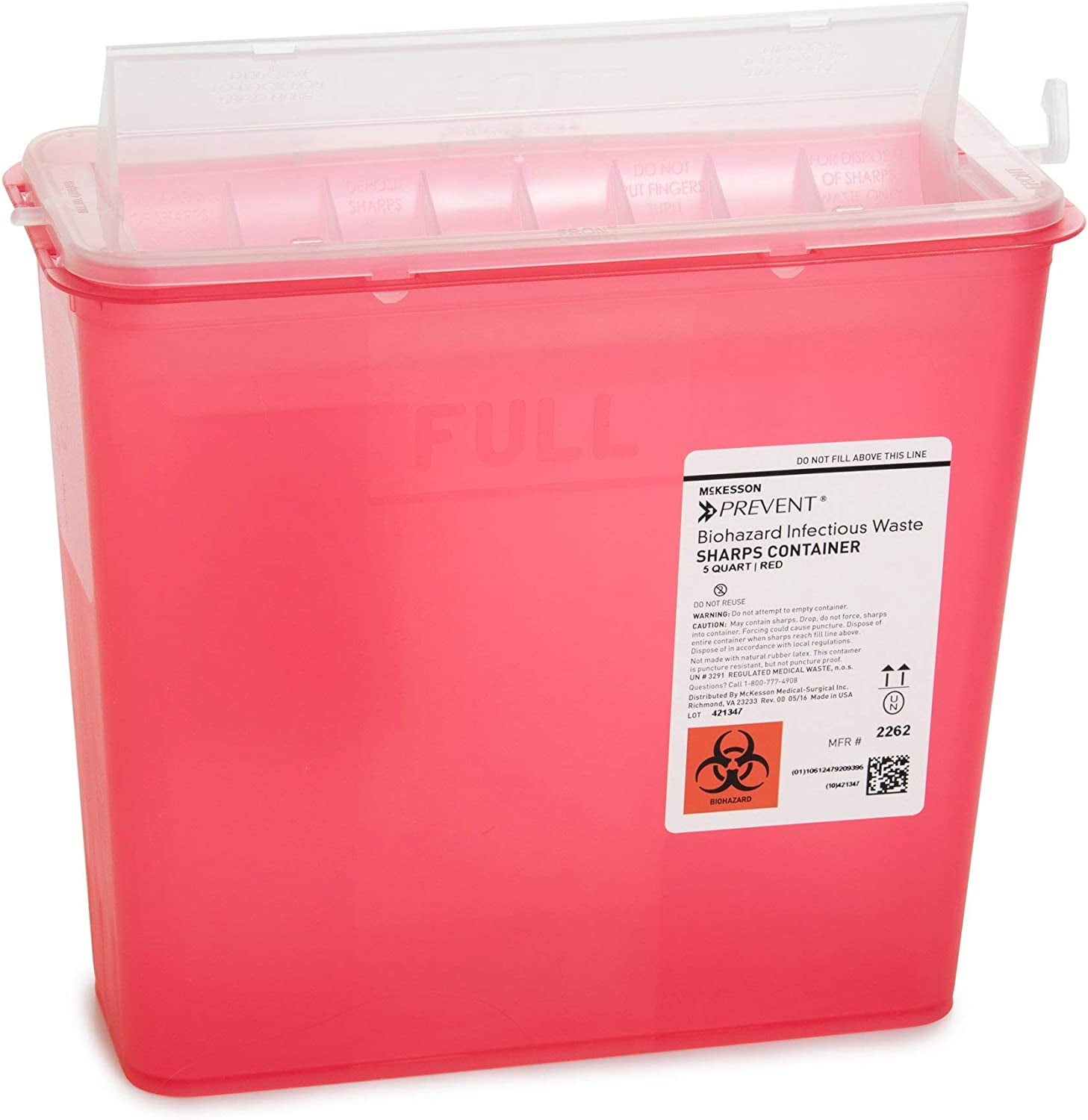 Prevent Sharps Container for Home Use, 5 Quart - for Biohazard ...