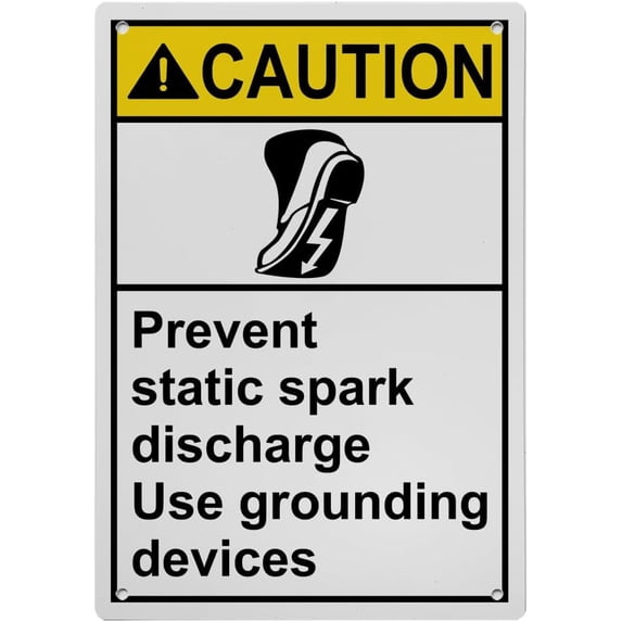 Prevent Static Spark Discharge Sign, Industrial ESD Static Sign 8"x12 ...