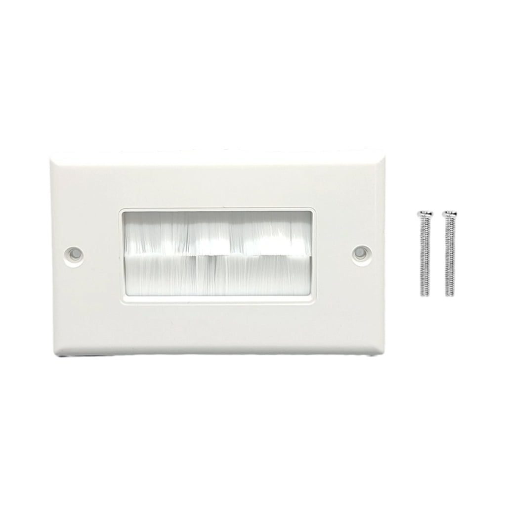 Prevention Wall Plate With Flexible Brushes Cable Pass Through Insert ...