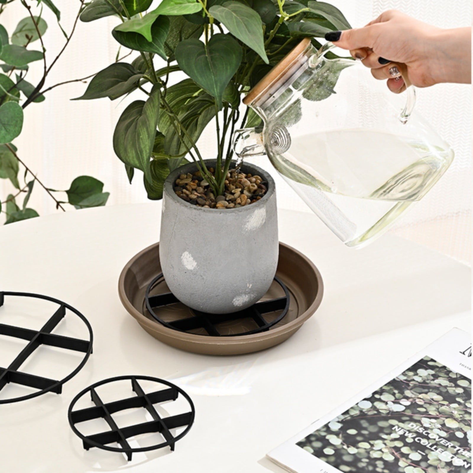 Prevents Root Rot In Plants, Reusable Mesh Pad, Pot Stand, Riser ...