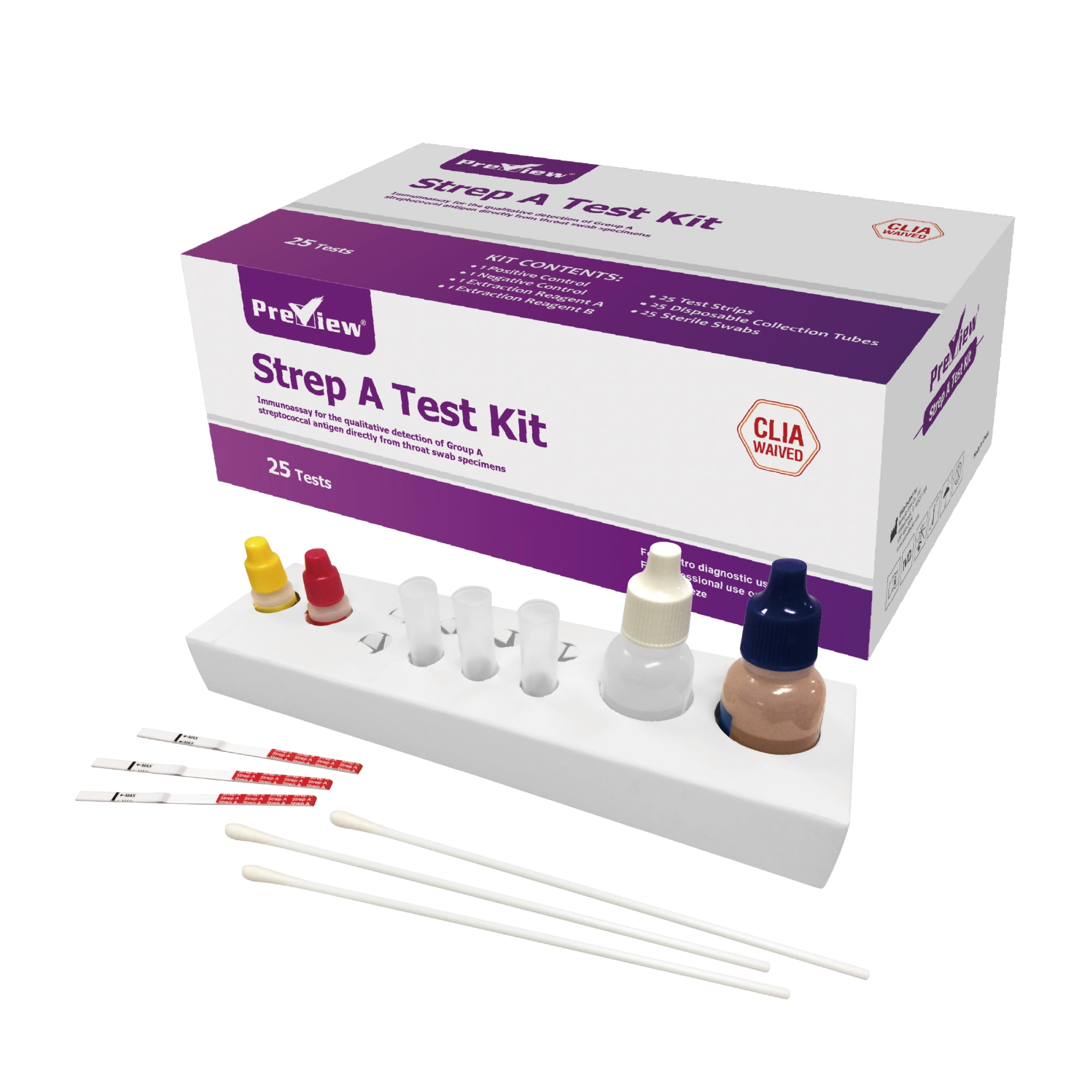 Preview Strep Throat Test Kit CLIA Waived Rapid Strep A Test Kit 25 preview-strep-throat-test-kit-clia-waived-rapid-strep-a-test-kit-25