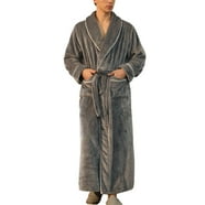 FashGudim Mens Robes Big and Tall Full Length Shawl Collar Long Plush Robe (Navy,L/XL) - Walmart.com