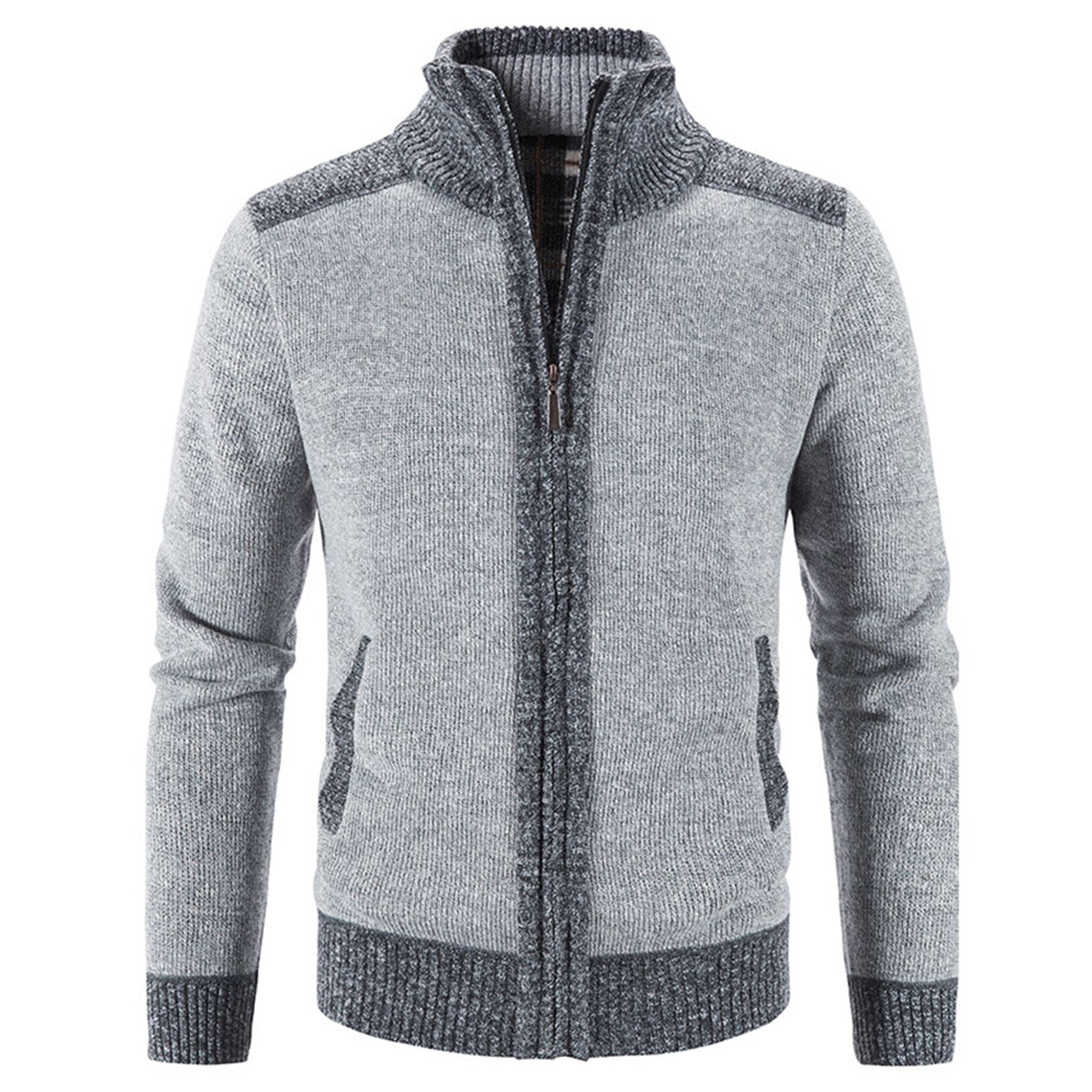 Previn Men's Long Sleeve Cardigan Sweater Full Zip Up Warm Soft Knit ...