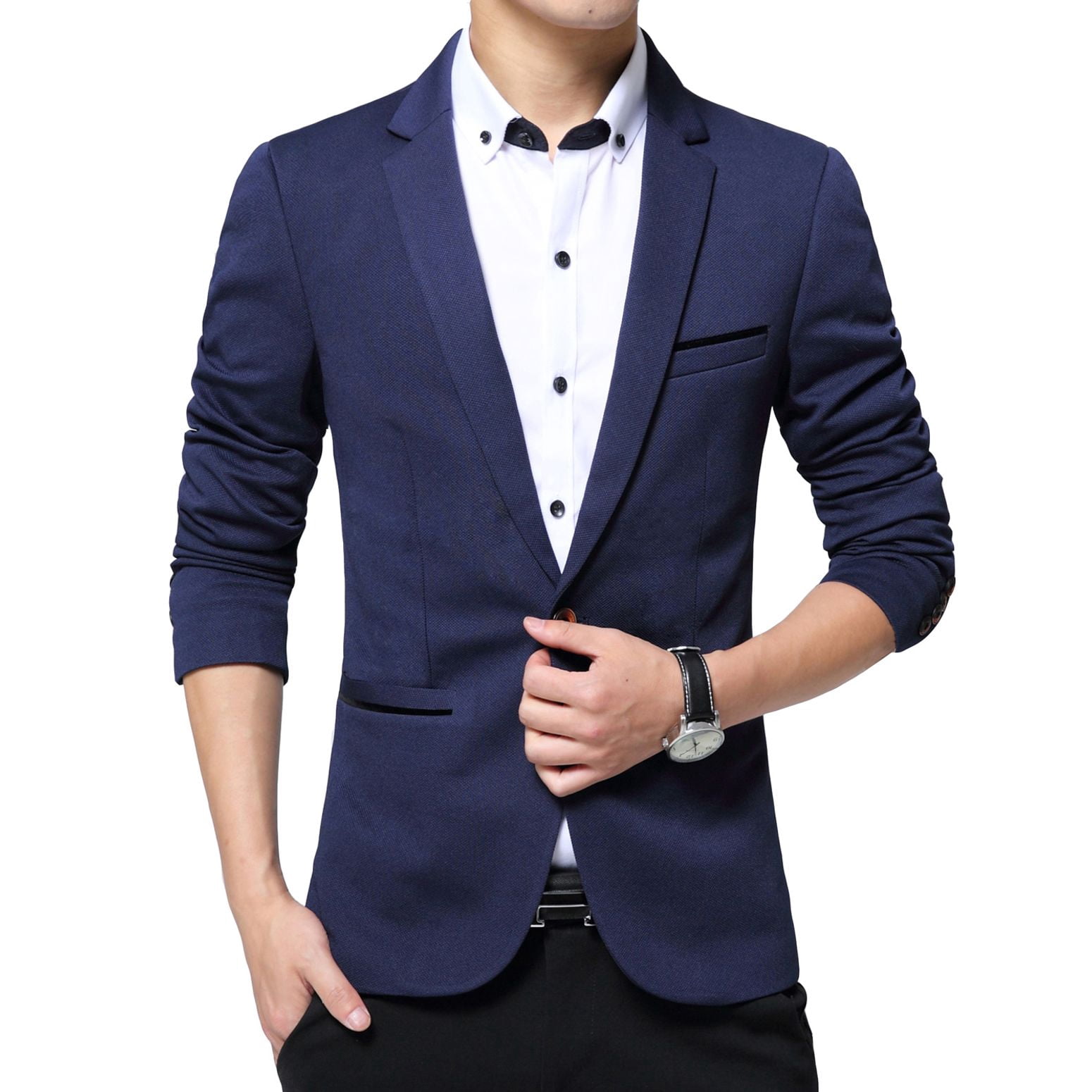 Previn Men's Long Sleeve Suit Jacket Casual Blazer Fitted Suit Separate ...
