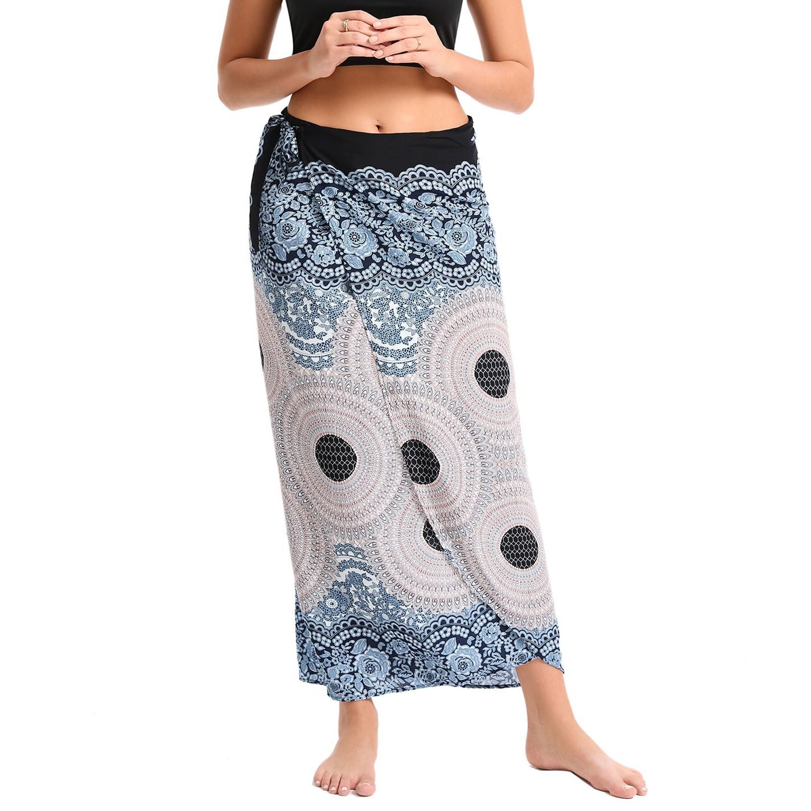 Previn Women's Beach Wrap Skirt Bathing Suit Bohemian Swimsuit Mid Rise ...