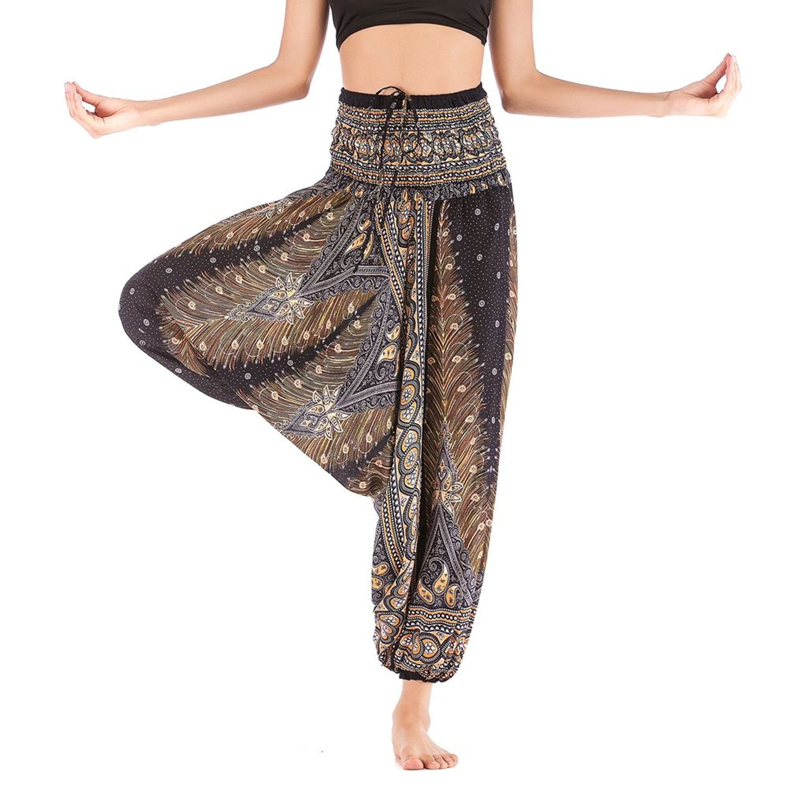 Previn Women's Boho Yoga Pants Indian Soft Casual Thin Stretchy Baggy ...