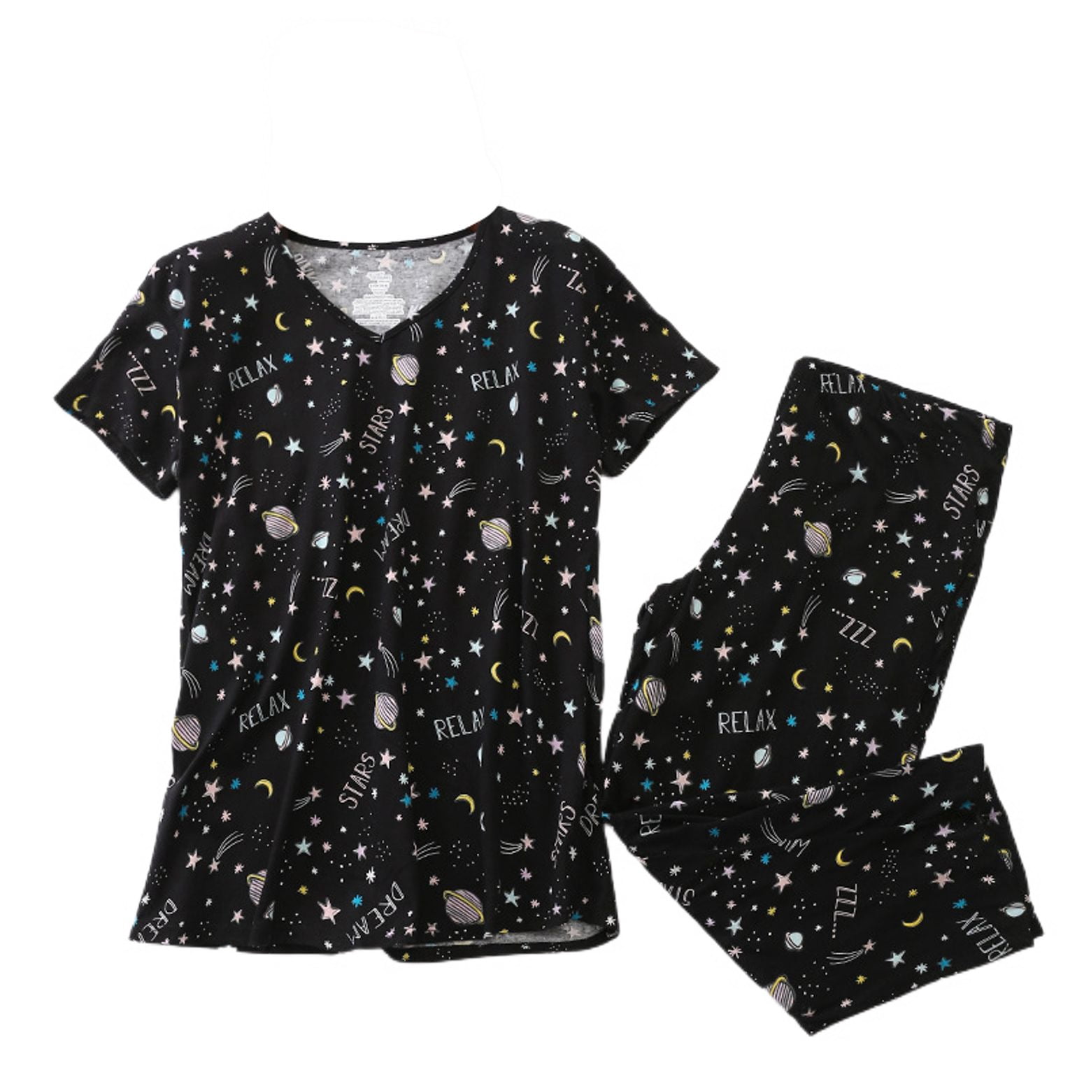 Previn Women's Cute Capri Pajama Set Cotton Cartton Printed Pjs Short ...