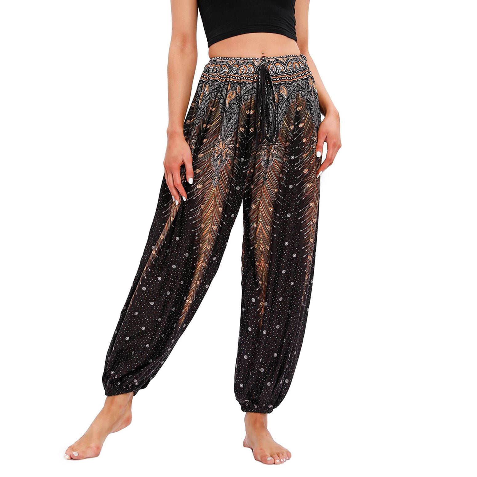 Previn Women's Hippie Pants High Waisted Yoga Pants Boho Comfy Workout ...