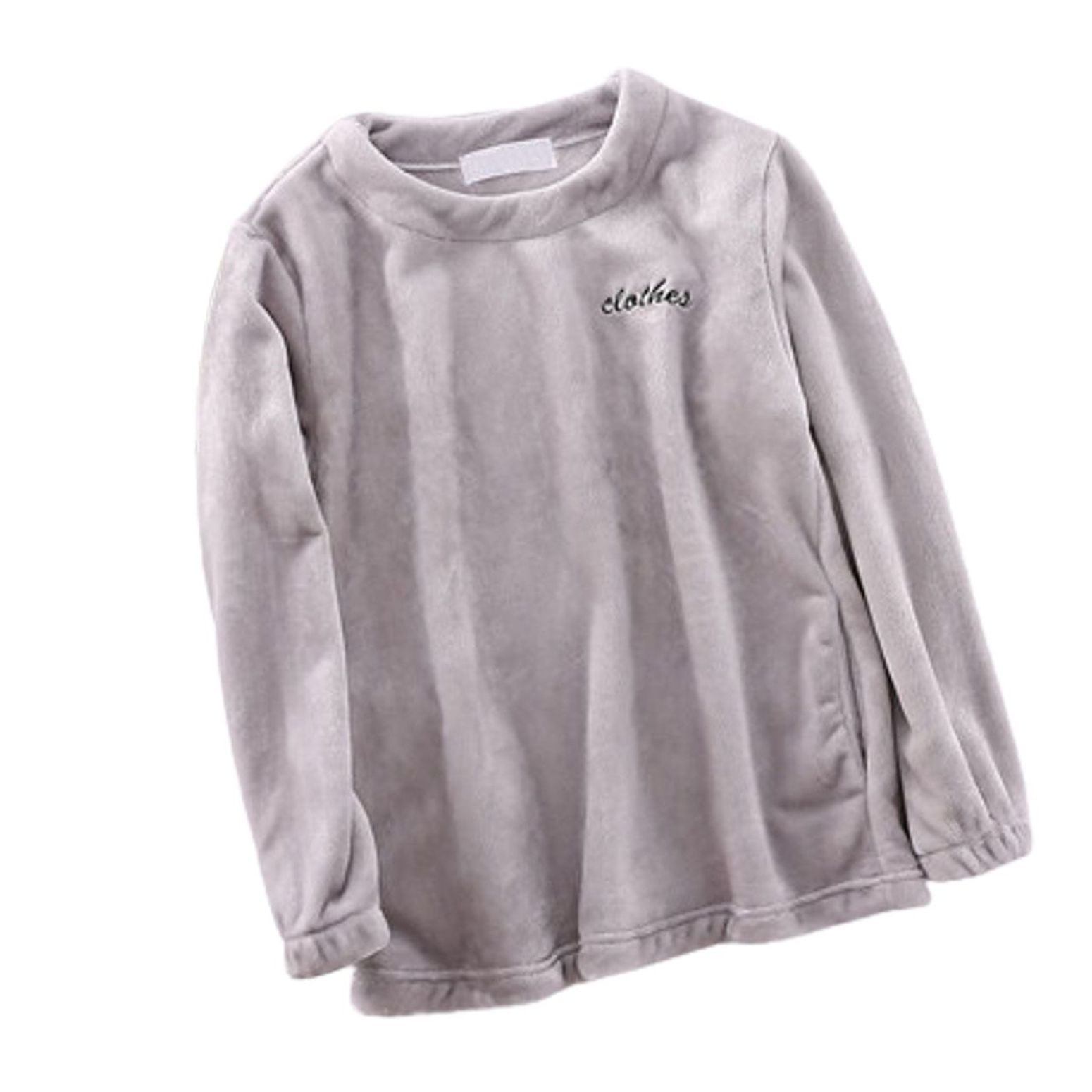 Previn Women's Long Sleeve Pajama Top Fleece Pj Tops Plush Comfy Home ...