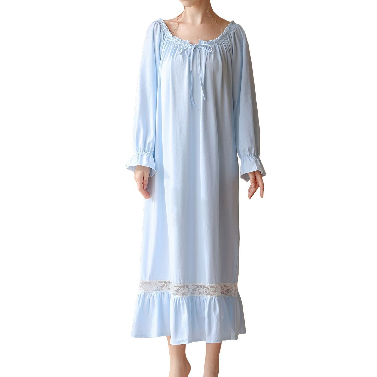 Previn Women's Long Sleeve Victorian Nightgown Summer Night Gown ...