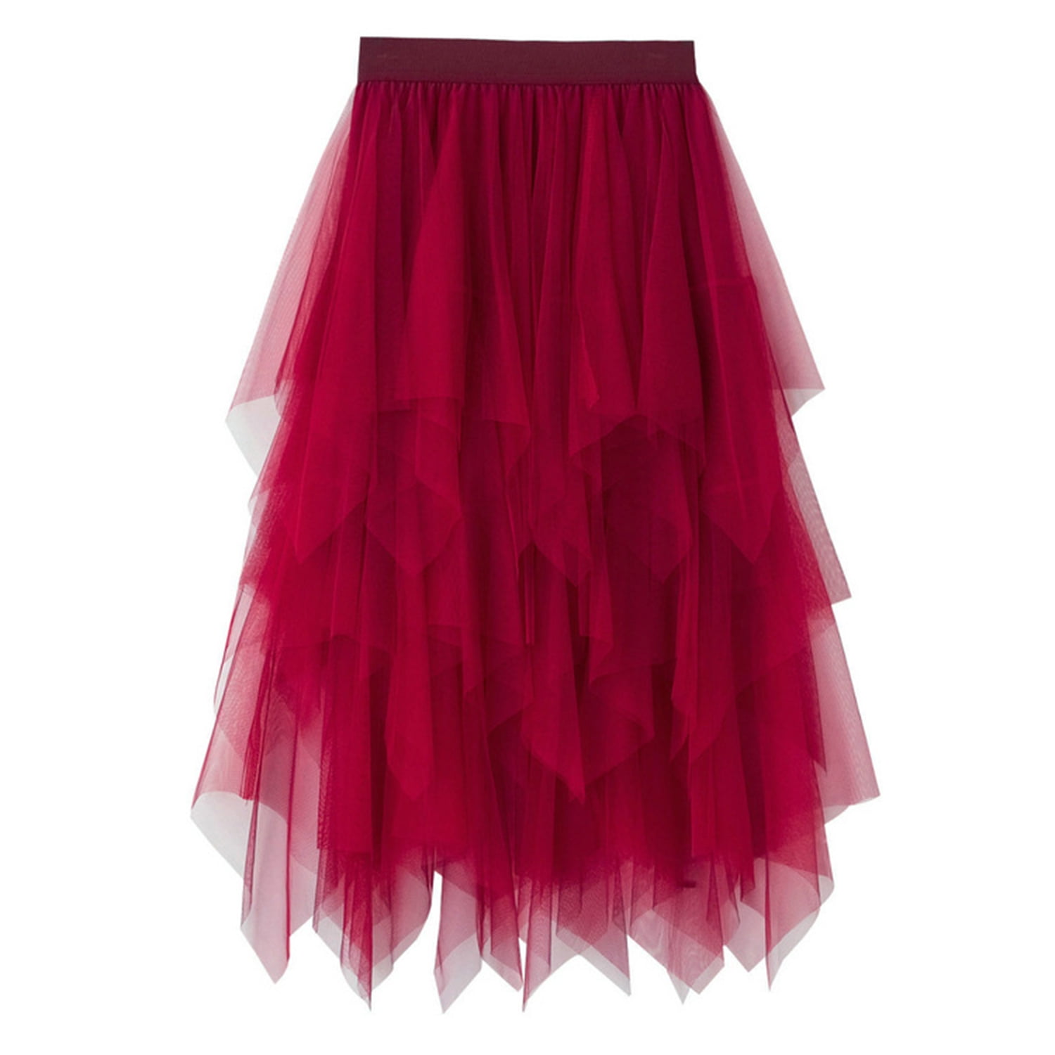 Previn Women's Tulle High Waisted Skirt Summer Overlay Tutu ...