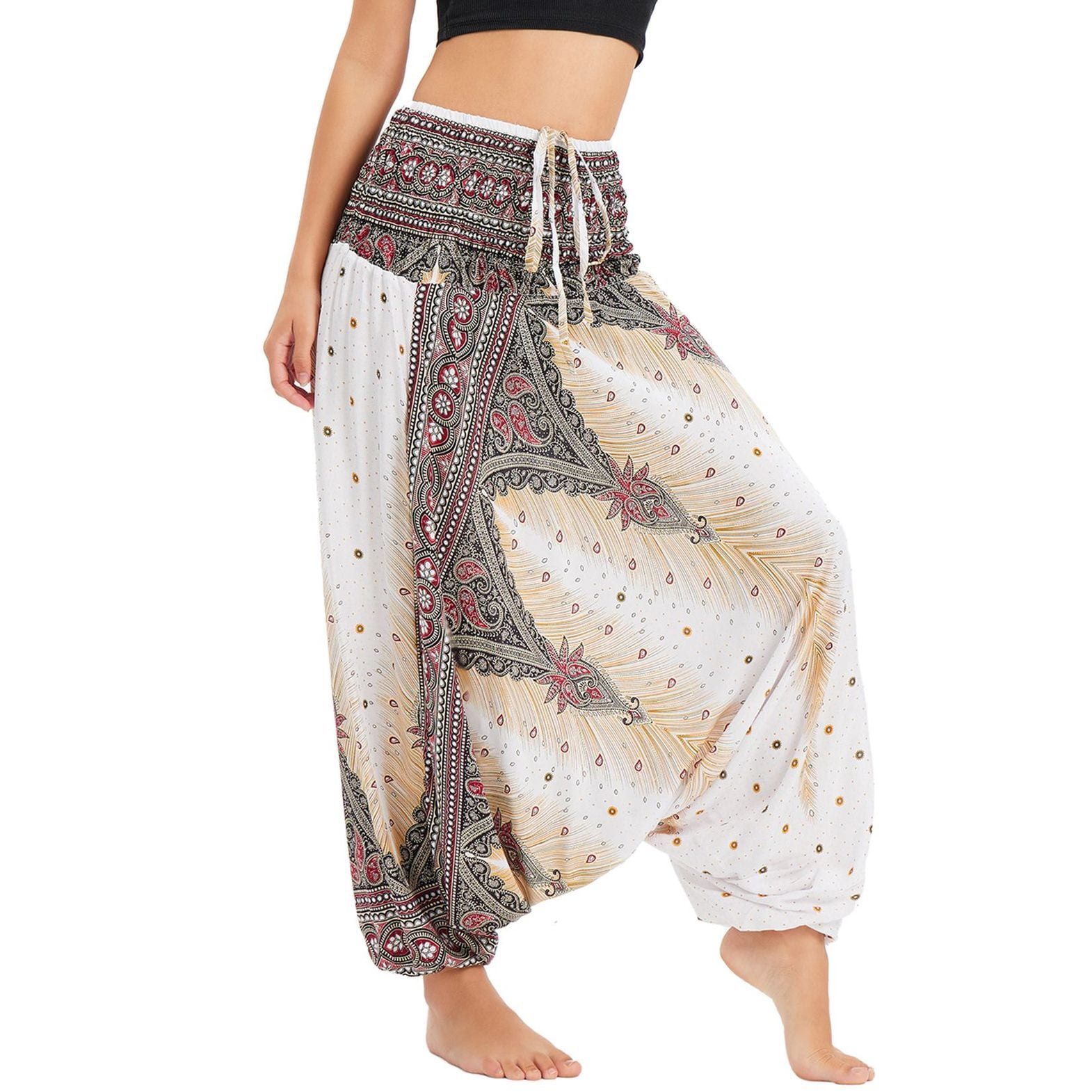 Previn Women's Yoga Pants Boho Bohemian High Waisted Baggy Stretch Boho ...