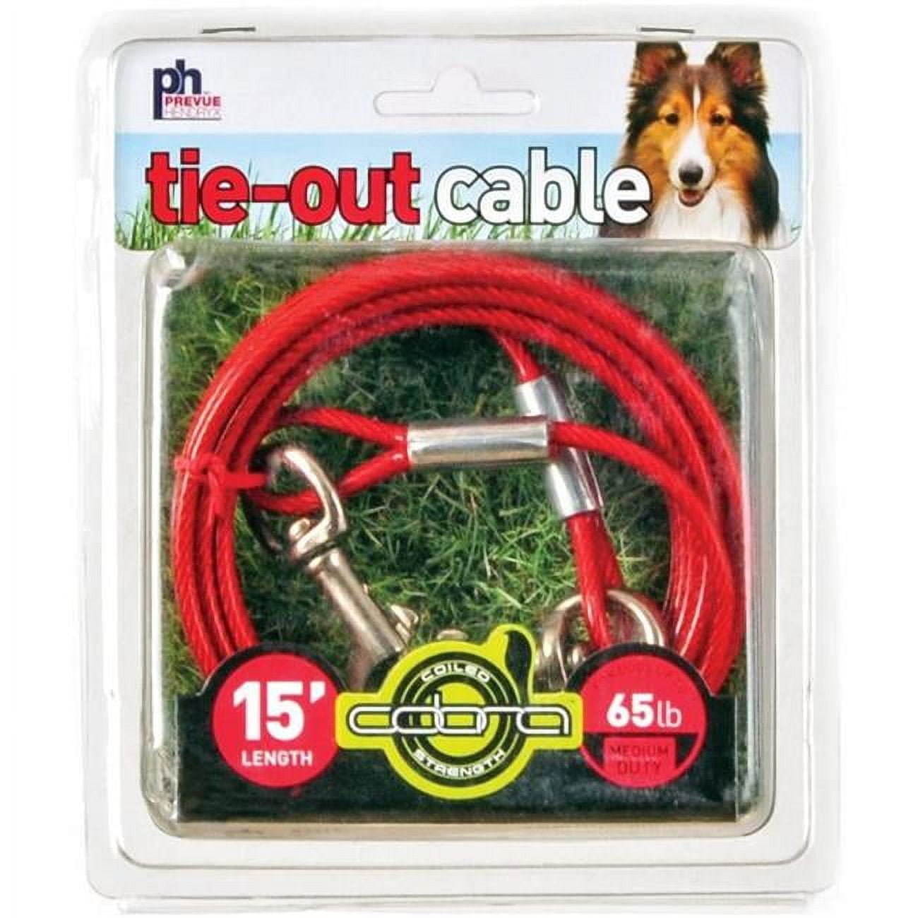 Prevue Pet Products PP-2119 15 ft. Medium Duty Tie-Out Cable, Red ...