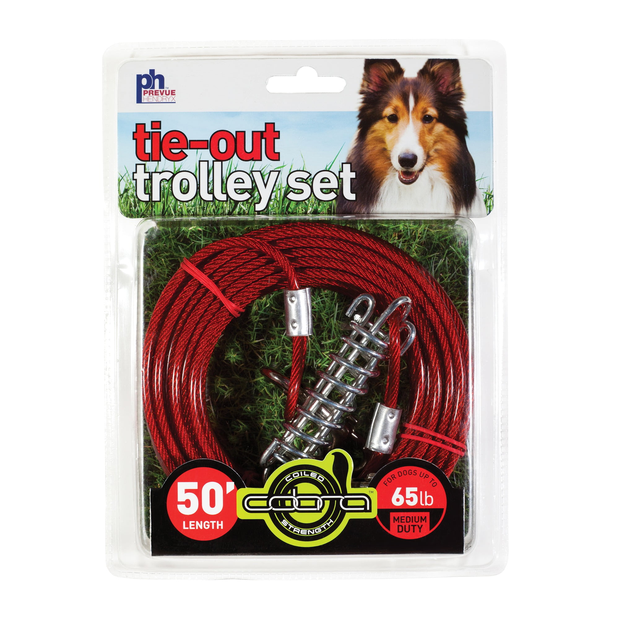 Prevue Pet Products PP-2124 50 ft. Tie-Out Cable Trolley Set, Red ...