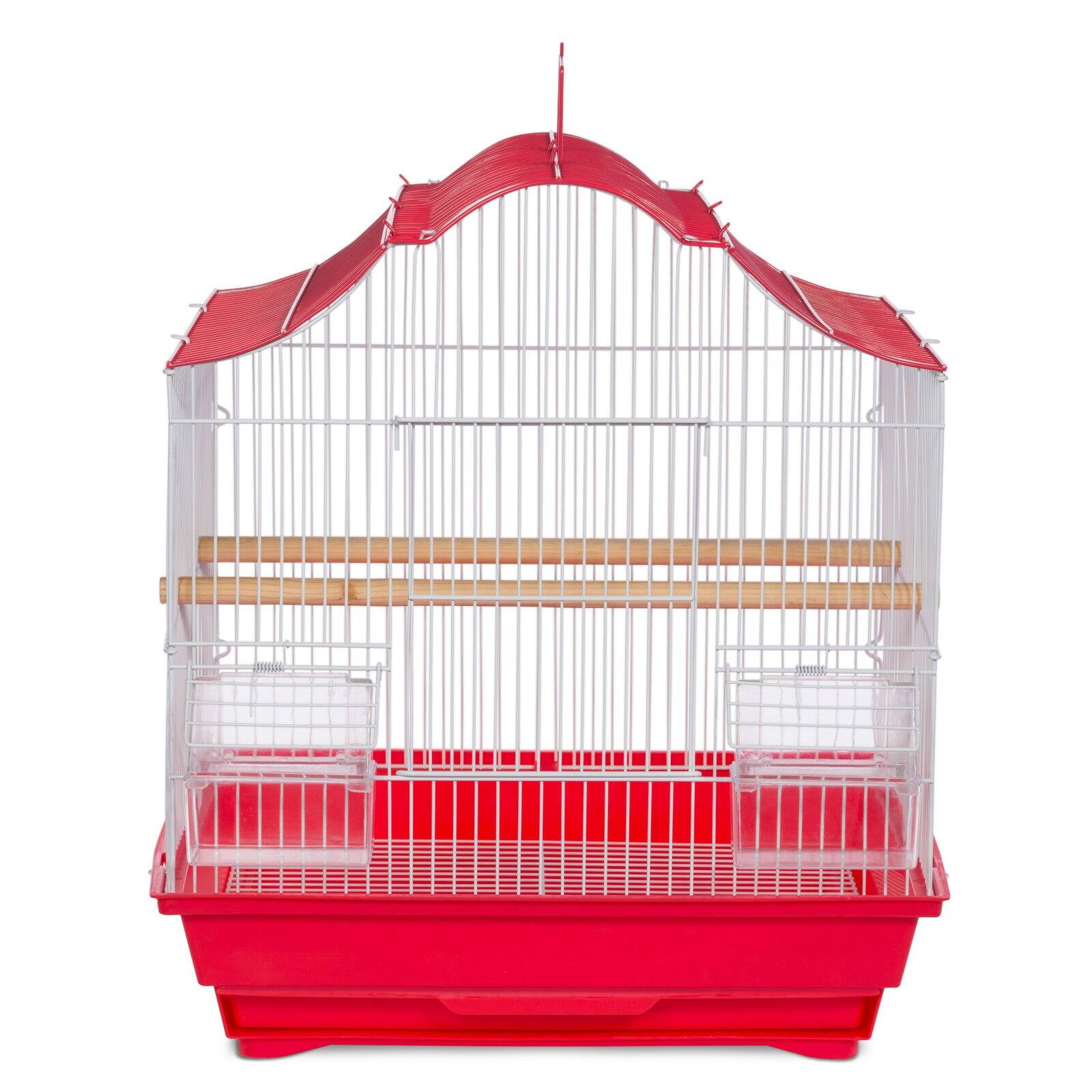Prevue SP41613R-W 0.37 in. Soho Crown Top Roof Cage, Red & White ...
