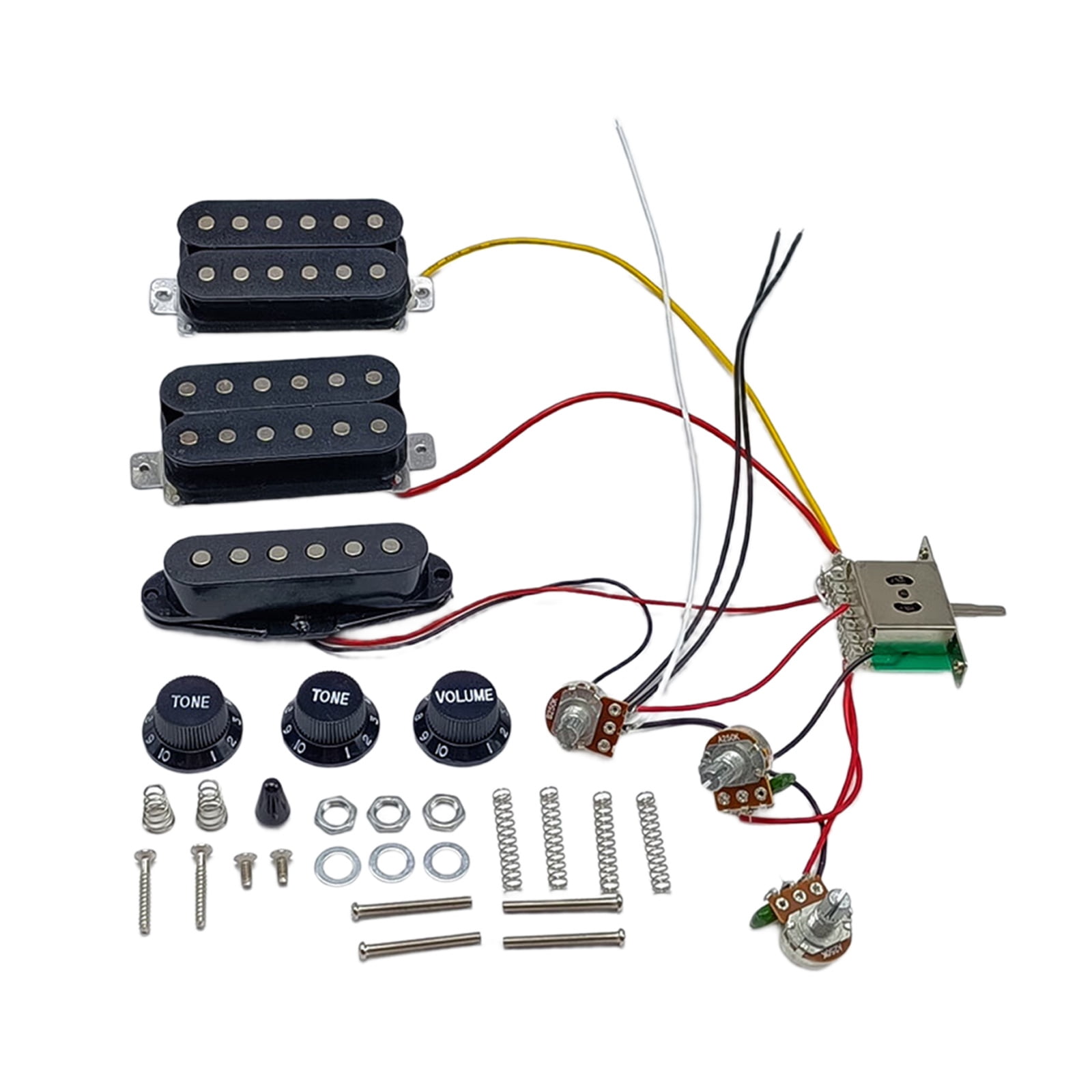 Prewired HSH Guitar Pickups Replacement Part Set with 5 Way Converter ...