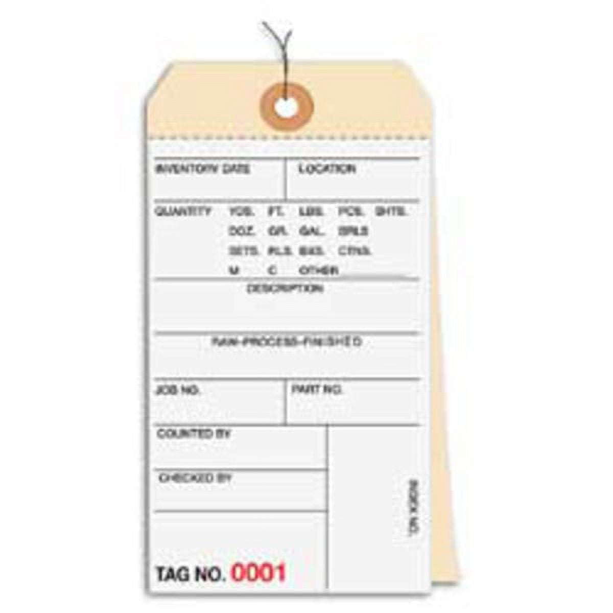 Prewired Manila Inventory Tags, 2-Part Carbonless, 4500-4999, Box Of ...