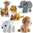 Prextex Plush Animals Playset: 5 Cute Five Inch Animals - Giraffe ...