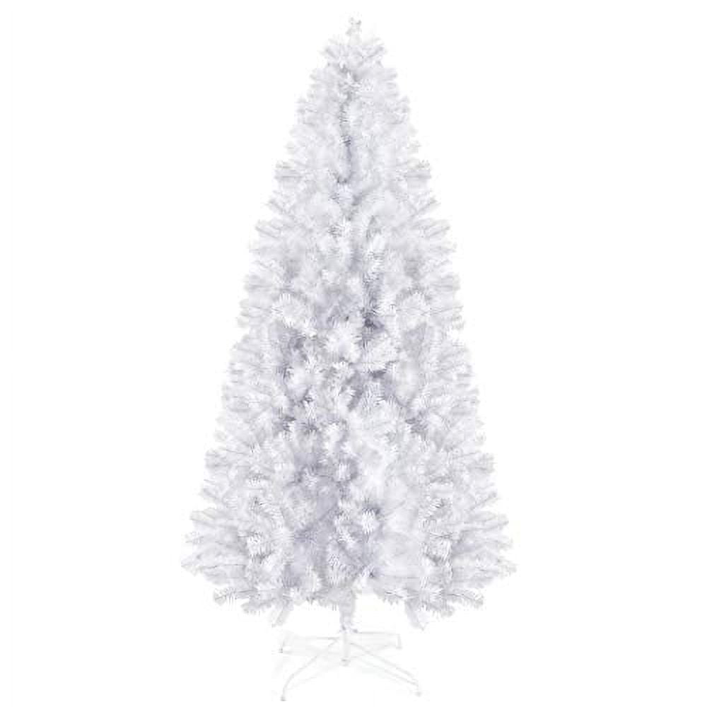 Prextex 6 Feet White Christmas Tree - Premium Artificial Spruce Hinged ...