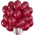 Prextex 75 Garnet Red Balloons 12 Inch with Ribbon for Party, Weddings ...