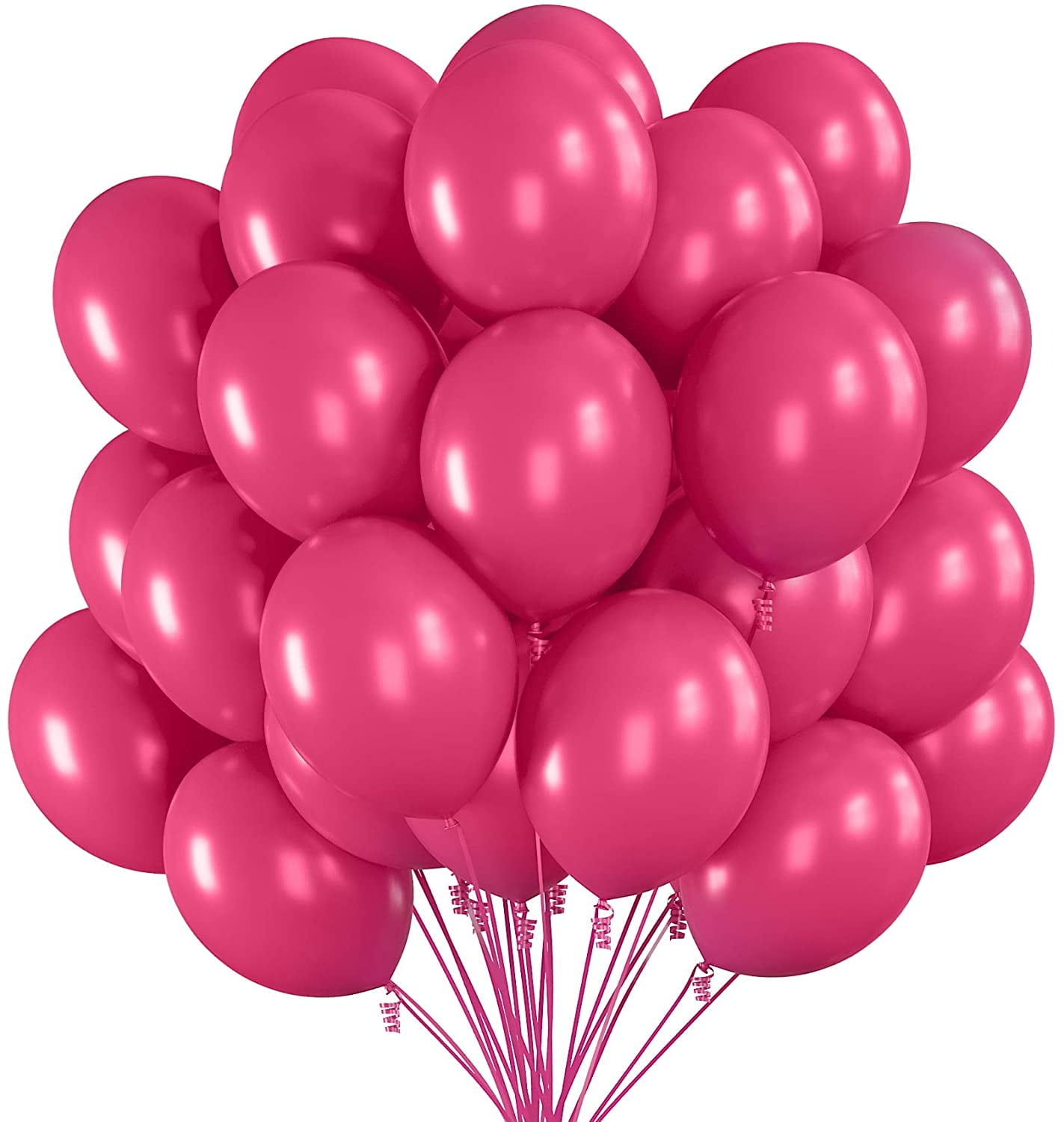 Prextex 75 Hot Pink Party Balloons 12 Inch Hot Pink Balloons with ...