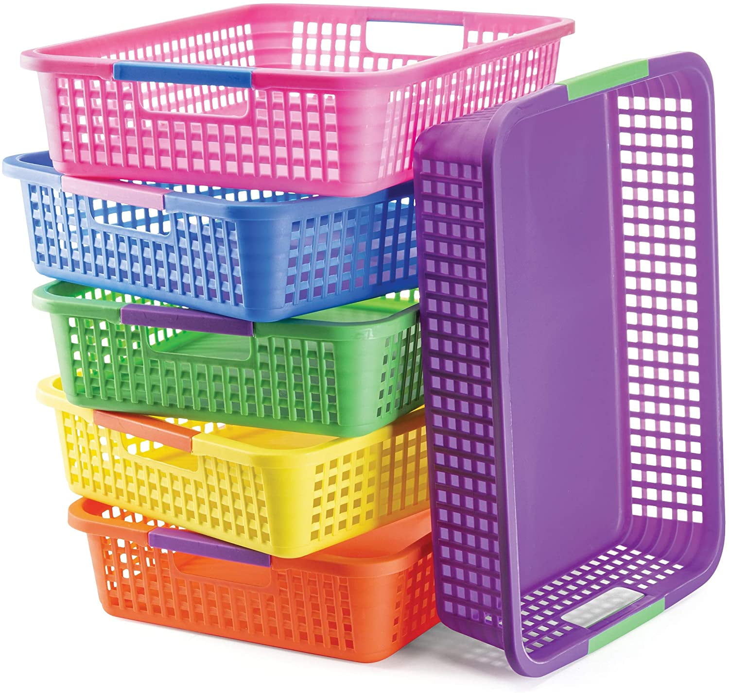 Prextex Classroom Storage Baskets for Papers Crayon and Pencils and Toy ...