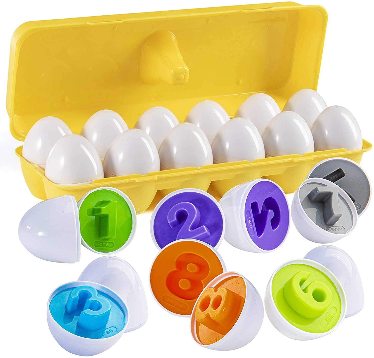 Prextex Find and Match Number Matching Easter Eggs with Yellow Eggs ...