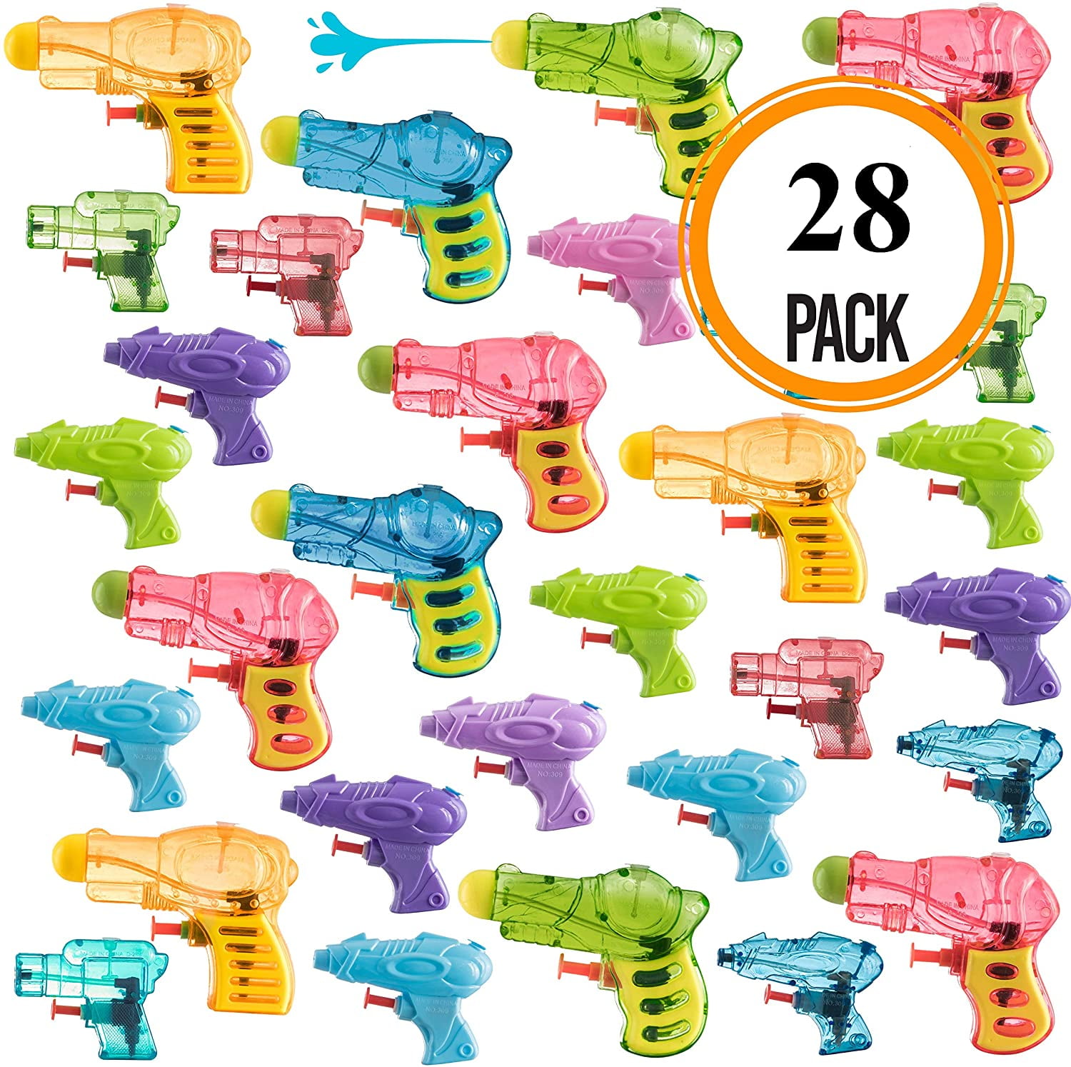 Prextex Kids Pack of 28 Assorted Water Guns, Pool Shooters & Blasters ...