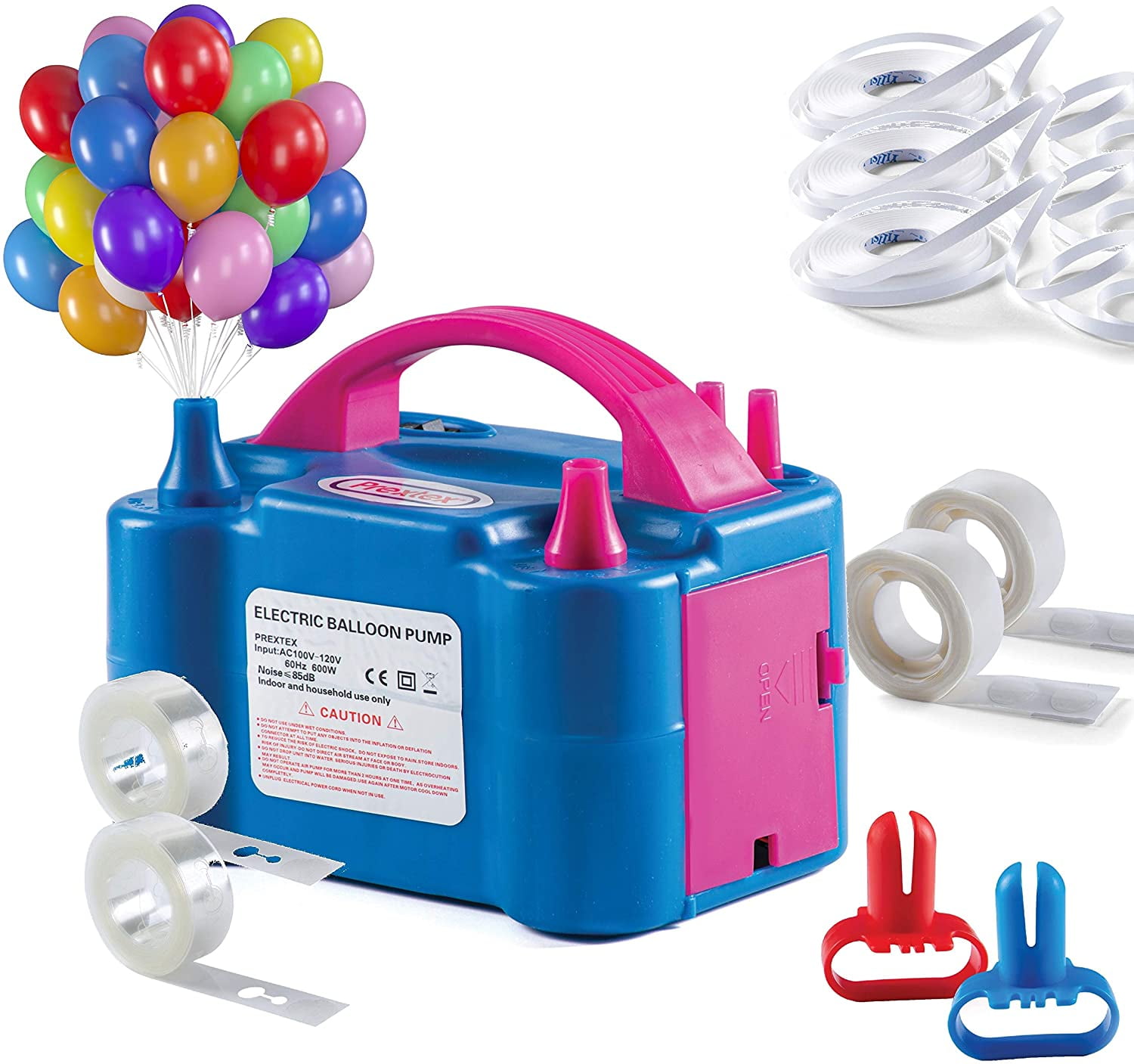 Prextex Portable Balloon Pump with 85-Piece Balloon Decoration Set ...
