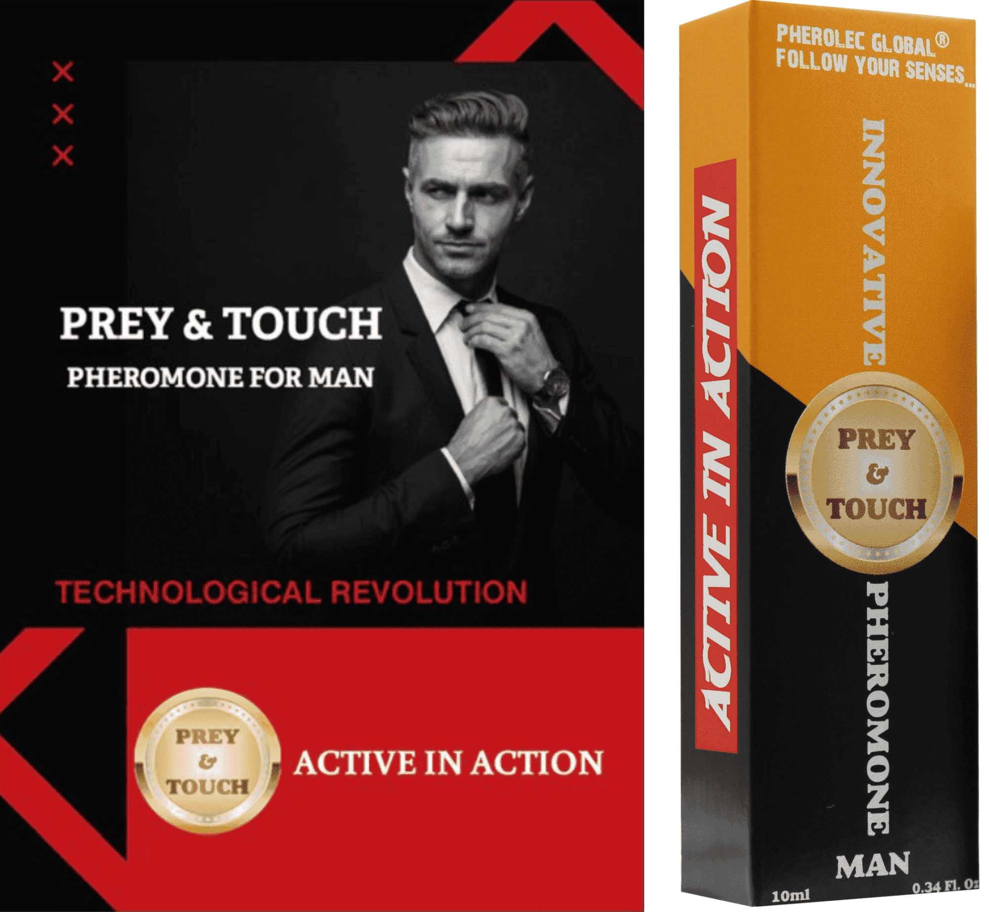 Prey&Touch Men's Pheromone Perfume, Ultra Strong Attraction Oil, 0.34 ...
