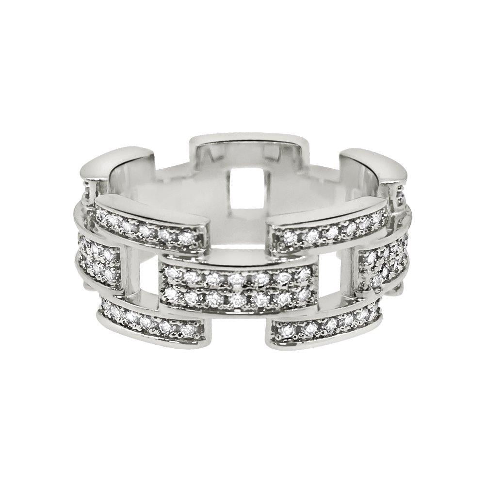 Prez Link Eternity Band Rhodium CZ Bling Bling Ring - Walmart.com
