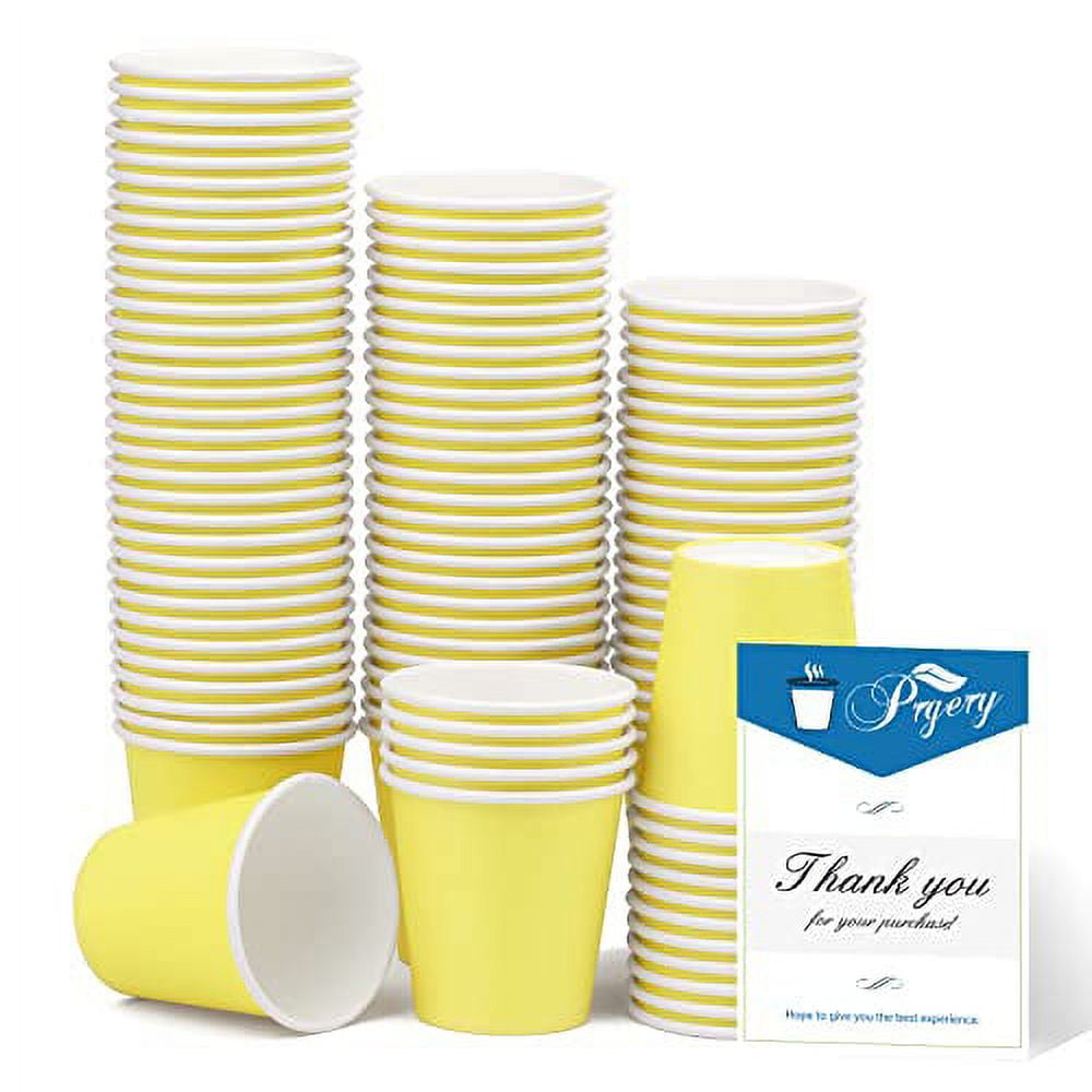Prgery 100 Pack 3oz Yellow Paper Cups, Disposable Bathroom, Supermarket ...