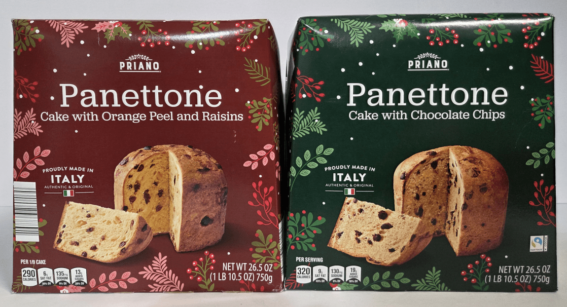 Priano Panettone Cake with Orange Peel and Raisins & Chocolate Chips 26 ...