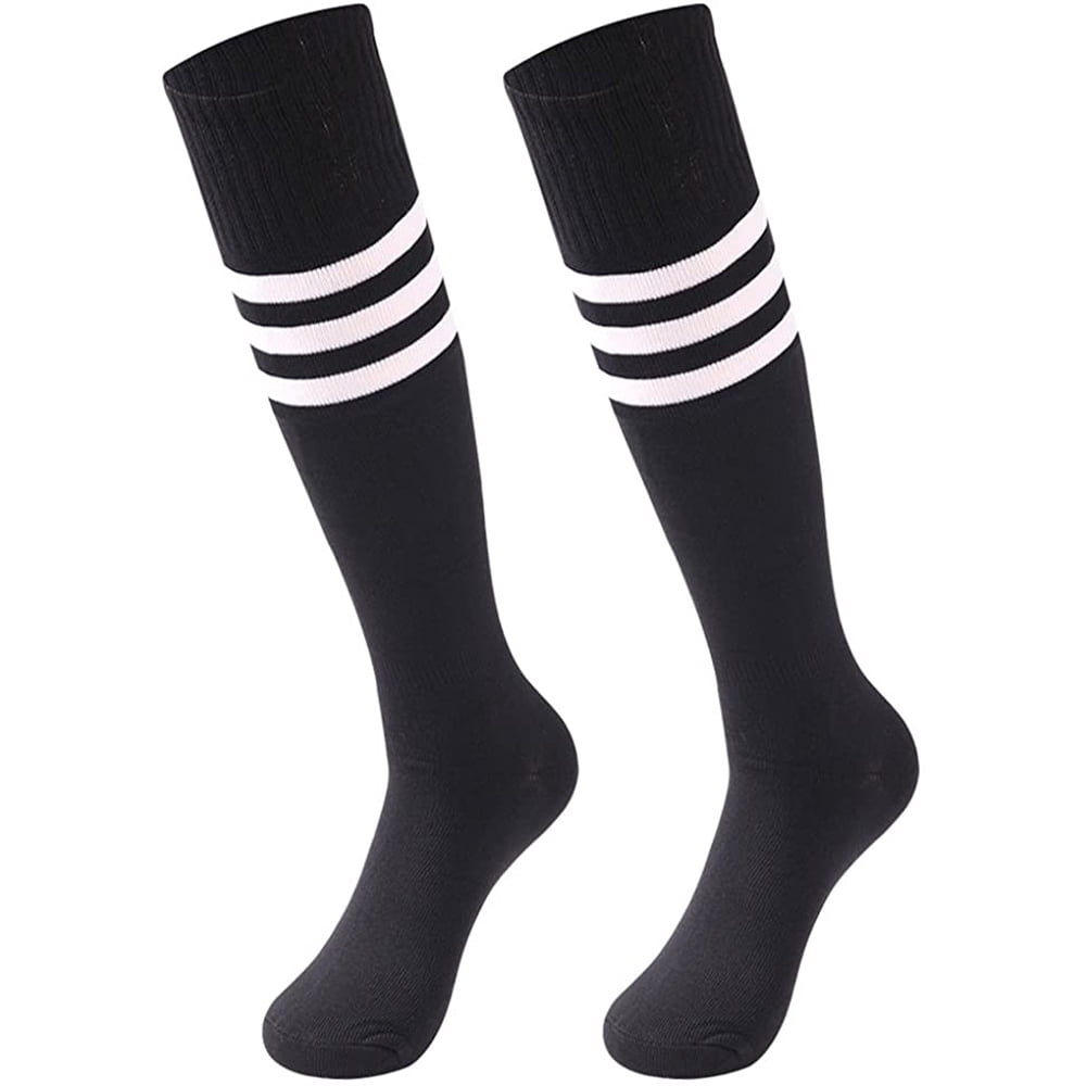 (Price/2 pairs)TOPTIE 2 Pack Classic Triple Stripes Tube Socks ...
