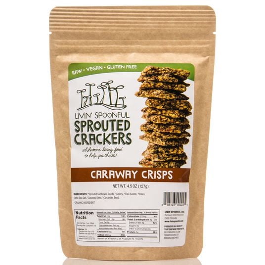 (Price/3 x 4.5 oz)Livin' Spoonful Sprouted Crackers, Caraway Crisps-3 x ...