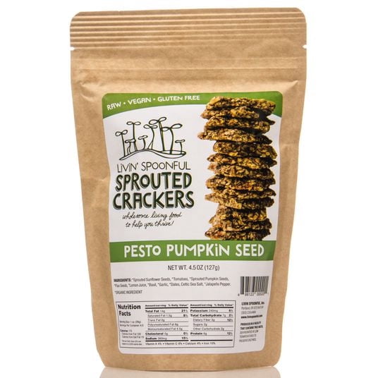(Price/3 x 4.5 oz)Livin' Spoonful Sprouted Crackers, Pesto Pumpkin Seed ...
