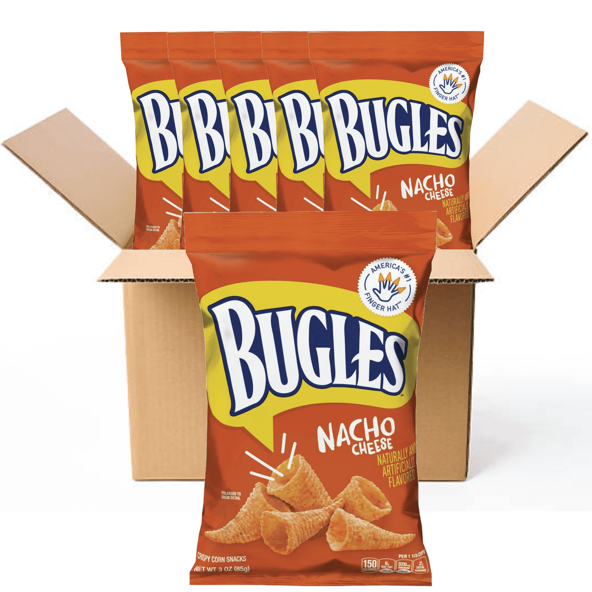 Bugles Shareable Nacho Cheese Flavored Corn Snacks, Multipack, 3 Oz ...
