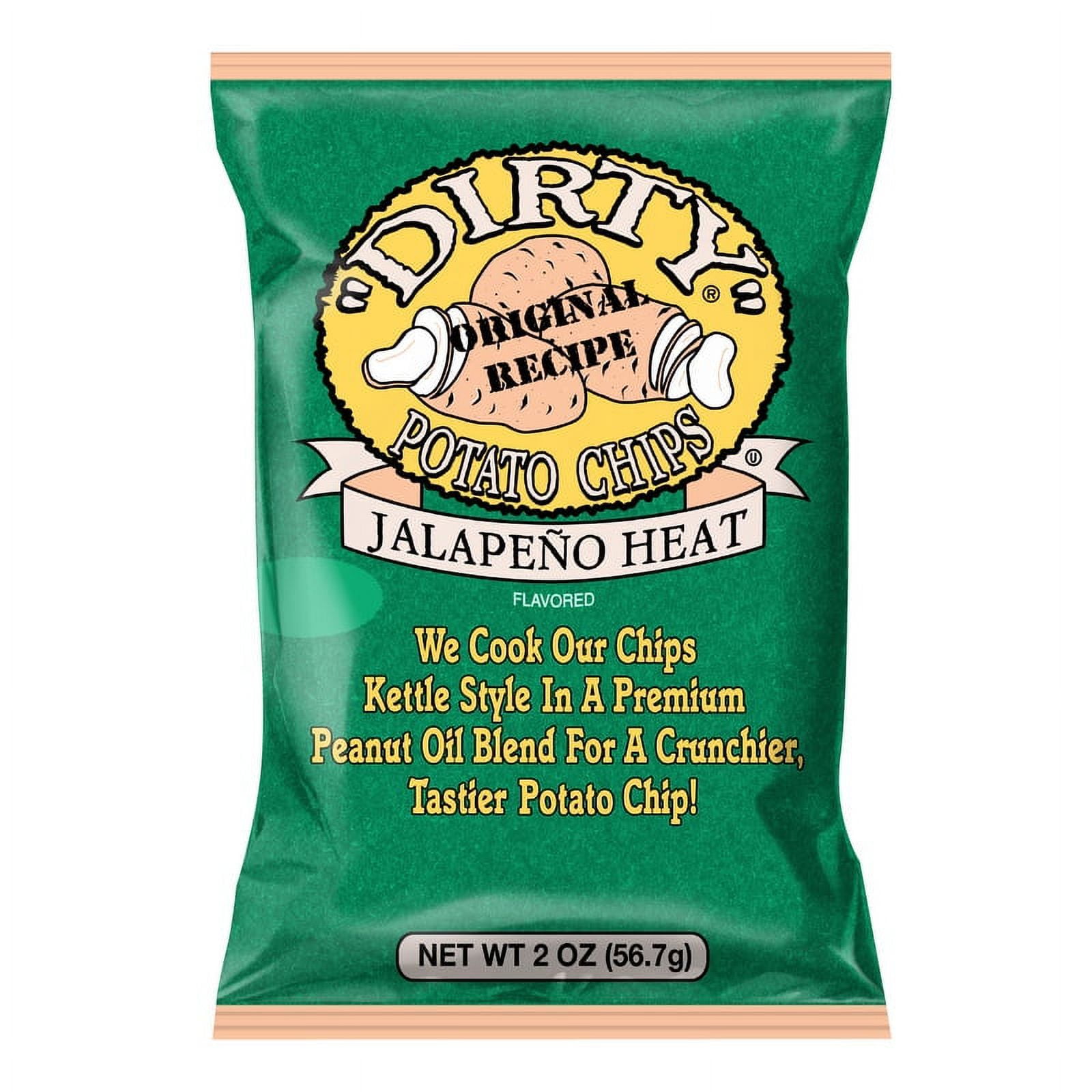 Dirty Jalapeno Heat Potato Chips, 2 oz - Case of 25 - Walmart.com