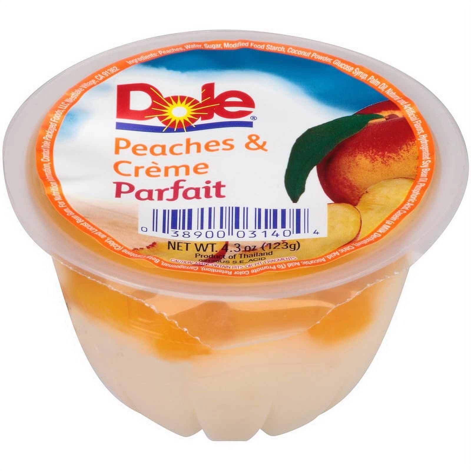 Dole Peaches and Cream Fruit Cups Dessert, Added Sugar, 4.3 Ounce ...
