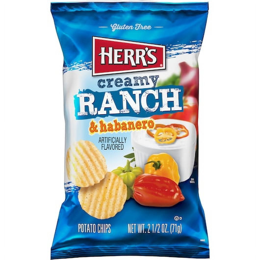 (Price/Case)Herr Foods 6663 Creamy Ranch Habanero Chips, 2.5 Ounces ...