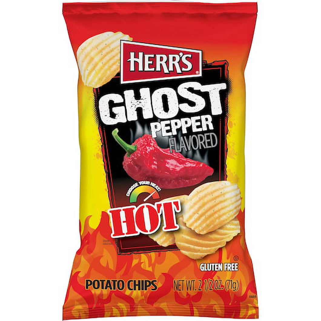 Herr's Ghost Pepper Chips, 2.5 Ounces, Vinegar Flavor, Gluten Free ...