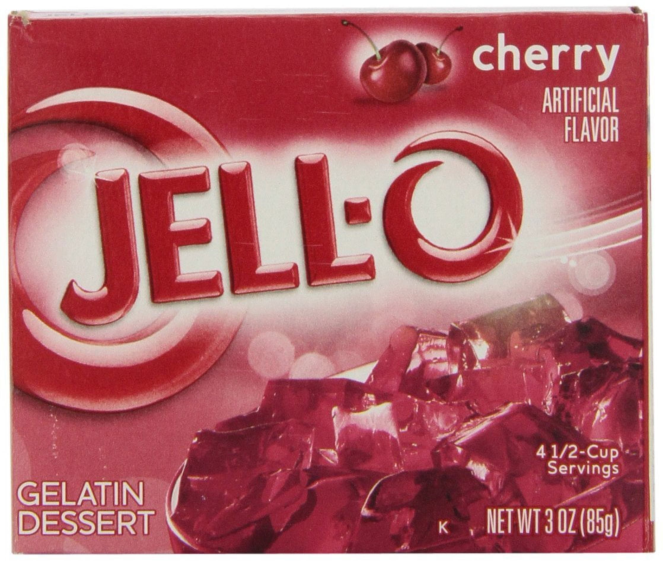 Jell-O Instant Powdered Cherry Gelatin Dessert, 3 oz - Case of 24 ...