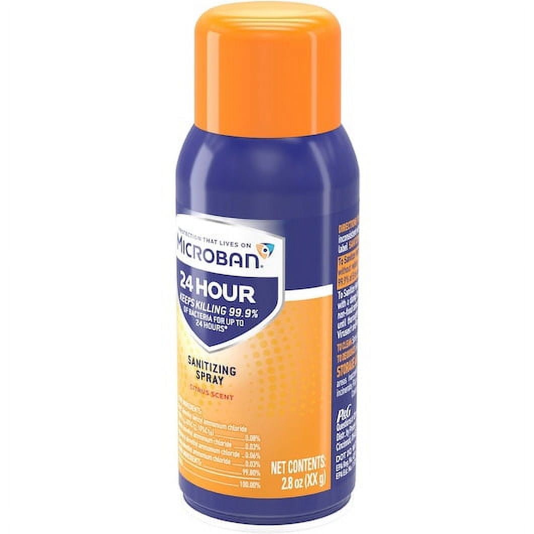 Microban 28078 Multipurpose Bacterial Cleaning Spray, Citrus, 2.8 ...