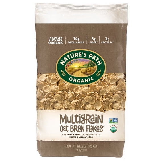 Nature's Path Organic Multigrain Oat Bran Flakes Cereal, 32 oz (Pack of ...