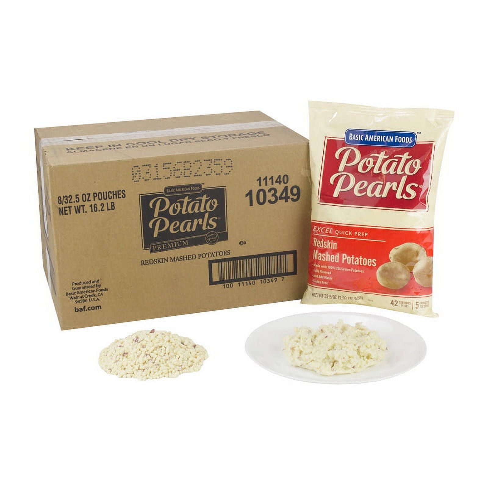 Potato Pearls Excel Redskin Mashed Potatoes, 336 Servings, 8 Packs Per ...